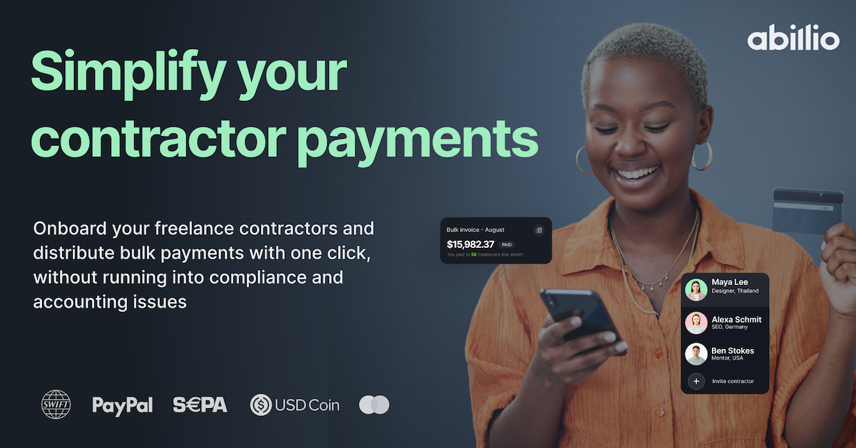 Freelancer management, compliance, payments - Agent of Record - Abillio